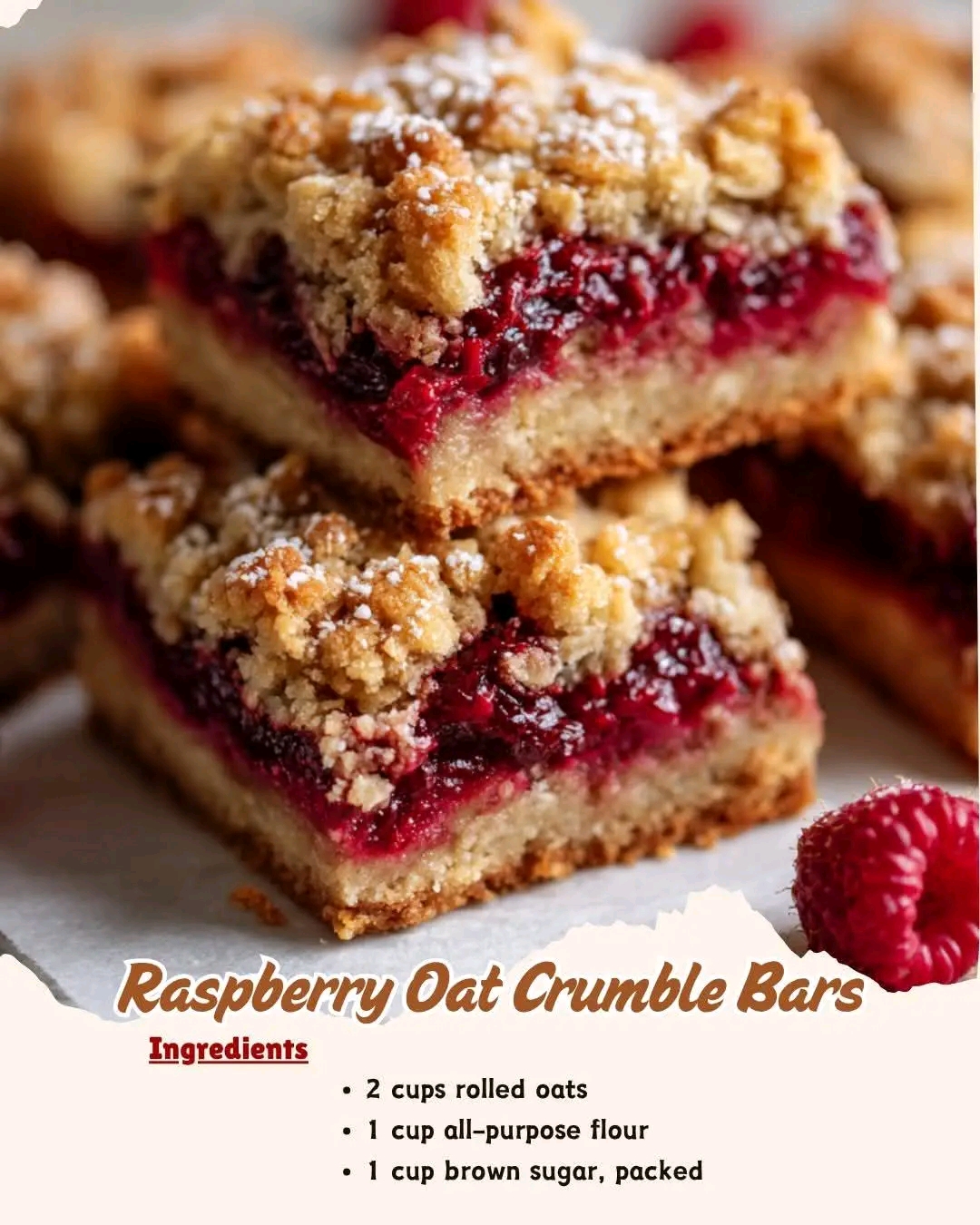 Raspberry Oat Crumble Bars – Delish Food